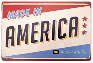 erlood made in america retro metal vintage tin sign 12 x 8