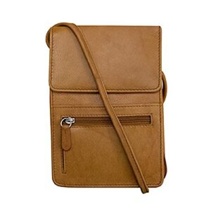 ili new york 6827 genuine leather crossbody organizer with rfid blocking lining