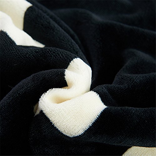 Tenghe Sherpa Flannel Blanket Throws Cross Swiss Pattern Geometric Soft Cozy Blankets Quilts for Bed Sofa Couch Chair (39"X 59",Black)