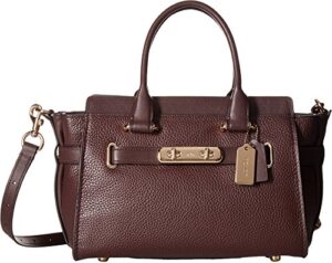 coach coach swagger carryall 27 in pebble leather li/oxblood one size