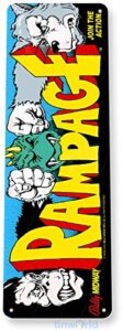 tinworld tin sign c497 rampage arcade game room shop marquee metal sign decor decor retro console