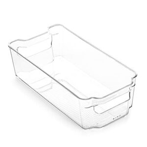 bino | stackable plastic storage bins, medium | the stacker collection | multi-use organizer bins | bpa-free | pantry organization | home organization | fridge organizer | freezer organizer