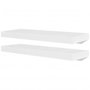 vidaxl 2x storage cube floating shelves matte white hanging wall mount display