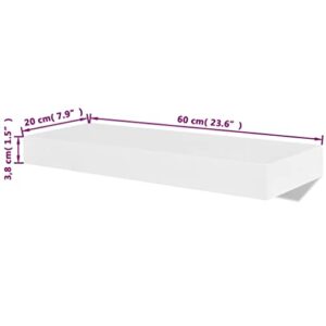 vidaXL 2X Storage Cube Floating Shelves Matte White Hanging Wall Mount Display