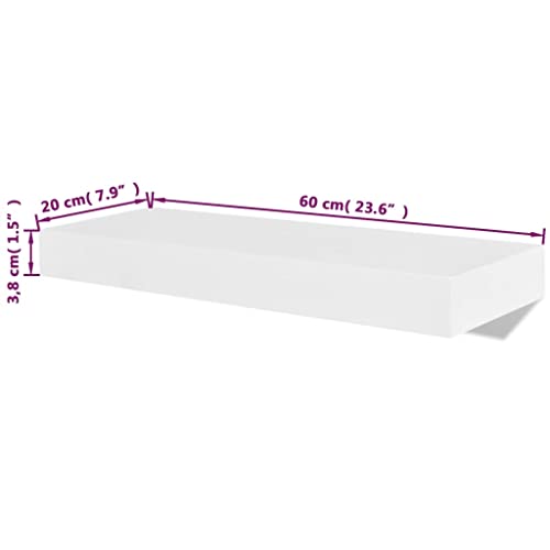 vidaXL 2X Storage Cube Floating Shelves Matte White Hanging Wall Mount Display