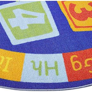 nuLOOM Giza Number Circles Area Rug, 5' Round, Blue