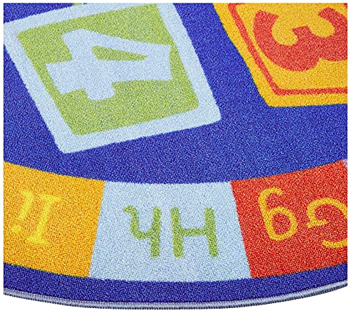 nuLOOM Giza Number Circles Area Rug, 5' Round, Blue