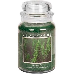 village candle balsam fir large apothecary jar, scented candle, 21.25 oz.