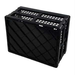 Saedy 16 Liter Black Folding Storage Crates, Collapsible Crate Plastic Basket Bins, 2 Packs