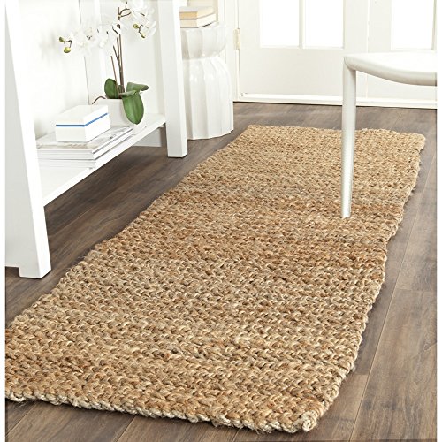 SAFAVIEH Natural Fiber Collection 2'3" x 7' Natural NF732A Handmade Farmhouse Premium Jute Runner Rug