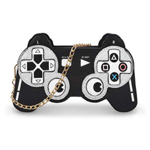 ustyle gamepad shaped crossbody bag, fashionable novel unique girl women shoulder bag with chain strap (black)