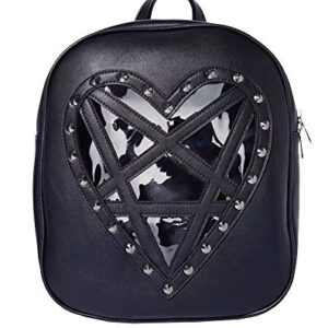 Nite closet Gothic Backpack Purse for Women Studded Ita Bag Star Transparent Front