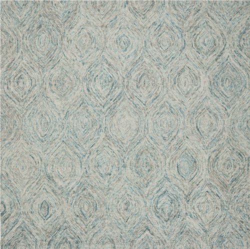 SAFAVIEH Ikat Collection 2'3" x 8' Ivory / Sea Blue IKT631A Handmade Premium Wool Runner Rug