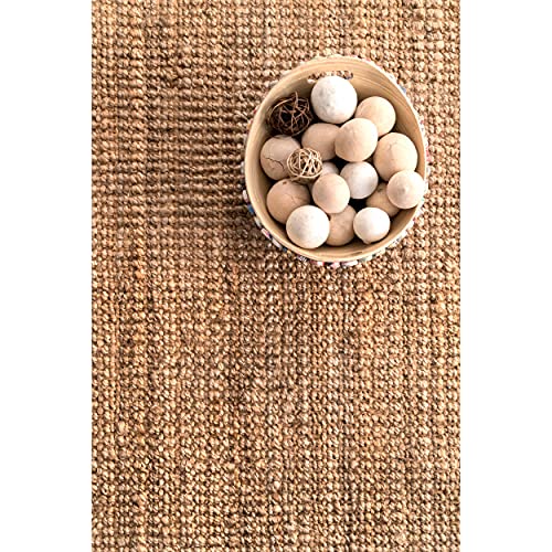 NuLOOM Ashli Solid Farmhouse Jute Area Rug, 7' 6" x 9' 6", Natural