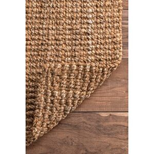 NuLOOM Ashli Solid Farmhouse Jute Area Rug, 7' 6" x 9' 6", Natural