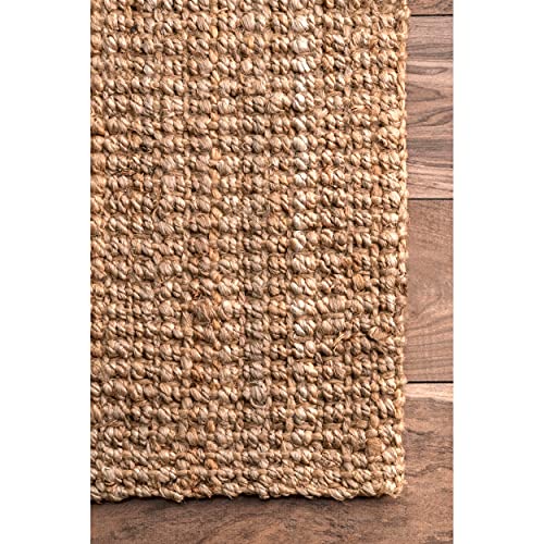 NuLOOM Ashli Solid Farmhouse Jute Area Rug, 7' 6" x 9' 6", Natural