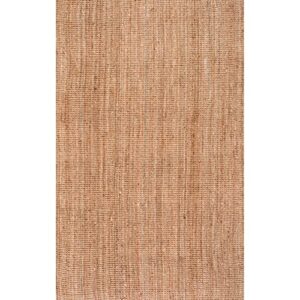 NuLOOM Ashli Solid Farmhouse Jute Area Rug, 7' 6" x 9' 6", Natural