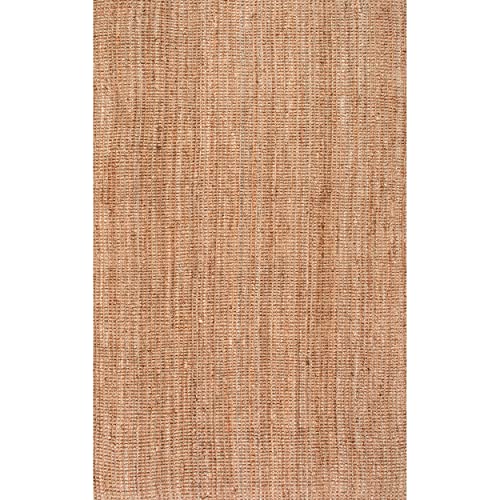 NuLOOM Ashli Solid Farmhouse Jute Area Rug, 7' 6" x 9' 6", Natural