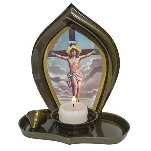 Candle Jesus Christ on the Cross - Religious Christian Light Collectible Candle Divine Light Jesus Christ on the Cross Light