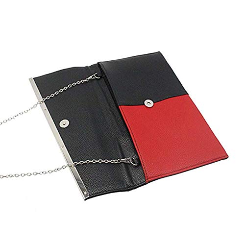 P&R Women's Stitching Envelope Fashion Evening Clutch Bag Party Prom Wedding Purse - Best Gife For Women (Red)