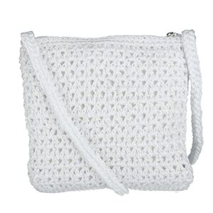 CTM® Women's Crochet Crossbody Handbag, White