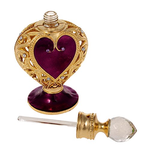 YU FENG Heart Shape Enameled Empty Refillable Perfume Bottle (purple)