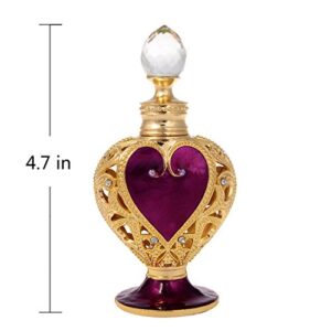 YU FENG Heart Shape Enameled Empty Refillable Perfume Bottle (purple)