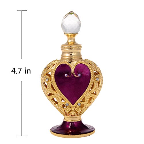 YU FENG Heart Shape Enameled Empty Refillable Perfume Bottle (purple)