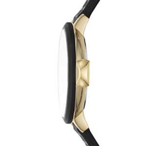 Kate Spade New York Women's Park Row Quartz Metal and Silicone Watch, Color: Black/Gold, Polka Dot (Model: KSW1355)