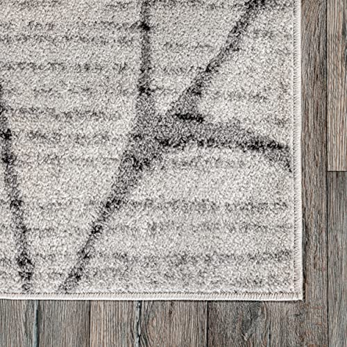 nuLOOM Leaves Abstract Area Rug, 5' x 8', Light Grey