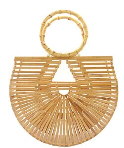 miuco womens bamboo handbags handmade purses tote bag small