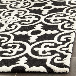 SAFAVIEH Cambridge Collection 5' x 8' Black/Ivory CAM133E Handmade Moroccan Premium Wool Area Rug