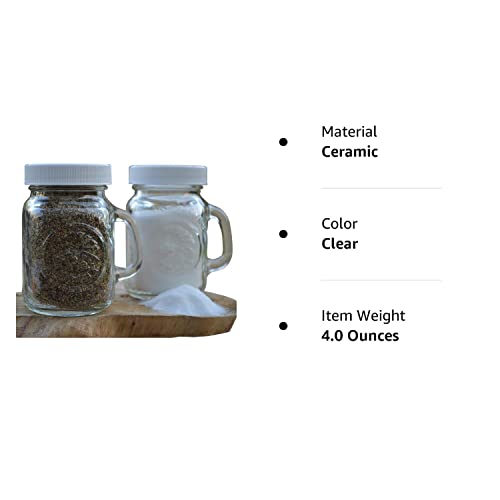 Golden Harvest Ball Mason Jar Glass Salt and Pepper Shakers, Pack Of 2, Clear