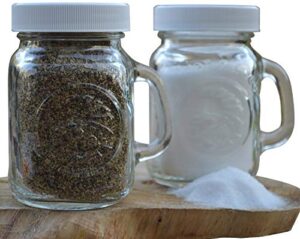 golden harvest ball mason jar glass salt and pepper shakers, pack of 2, clear