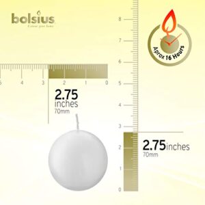 Bolsius 2 Count White Ball Candles - 2.75 Inches Unscented Candle Set - Premium European Quality - Dripless And Smokeless Clean Burning Dinner Candle - Perfect for Wedding, Party, And Special Occasion