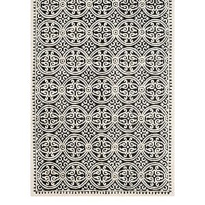 SAFAVIEH Cambridge Collection 8' x 10' Black/Ivory CAM123E Handmade Moroccan Premium Wool Area Rug