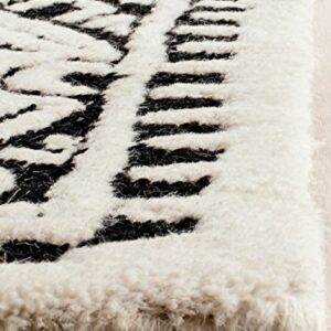 SAFAVIEH Cambridge Collection 8' x 10' Black/Ivory CAM123E Handmade Moroccan Premium Wool Area Rug