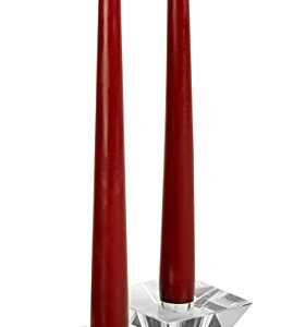 12 Pack Tall Taper Candles - 10 Inch Burgundy Dripless, Unscented Dinner Candle - Paraffin Wax with Cotton Wicks - 8 Hour Burn Time