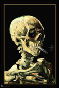 skull with cigarette – 1885 by vincent van gogh – art poster 24in x 36in