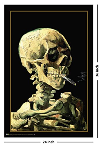 Skull with Cigarette - 1885 by Vincent Van Gogh - Art Poster 24in x 36in