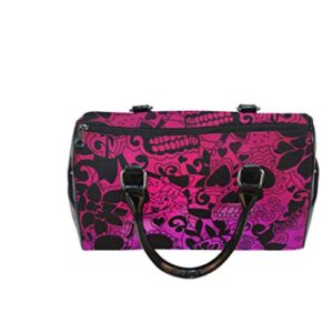 Day of the Dead Sugar Skull Print Womens PU Leather Handbag Top Handle Barrel Design Satchel Shoulde Bag Lady Purse