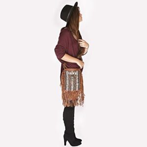 Brown Boho Bag| Real Leather | Fringe Purse | Bohemian Bags | Hobo Tote Handbag