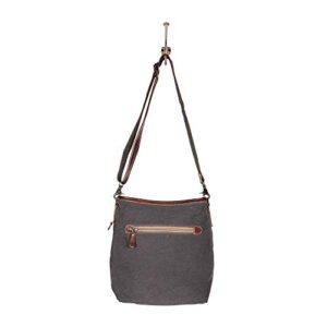 Myra Bags Blue Bliss Canvas, leather & Rug Shoulder Bag S-1950