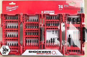 milwaukee shockwave impact driver bit set (74 piece) 48-32-4062