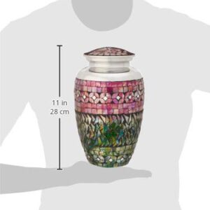 Glass Mosaic Cremation Urns for Human Ashes Adult Female Urn for Funeral, Burial, Niche, or Columbarium Urns for Ashes Adult Male - Large & XL Cremation Urns for Adult Ashes