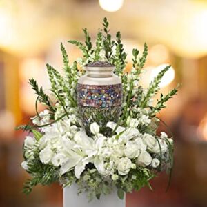 Glass Mosaic Cremation Urns for Human Ashes Adult Female Urn for Funeral, Burial, Niche, or Columbarium Urns for Ashes Adult Male - Large & XL Cremation Urns for Adult Ashes