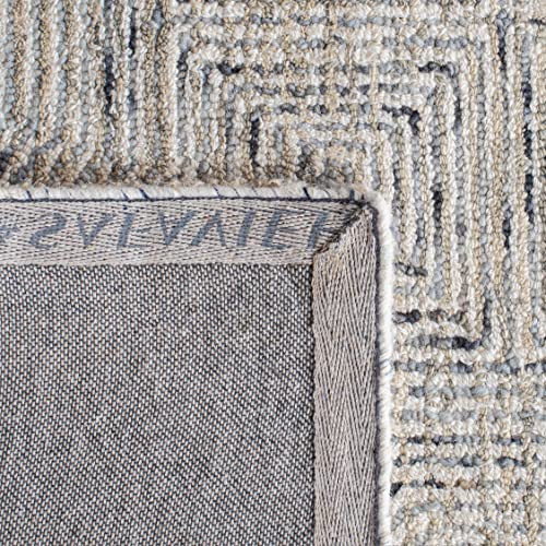 SAFAVIEH Aspen Collection 8' x 10' Grey/Beige APN286F Handmade Boho Wool Area Rug