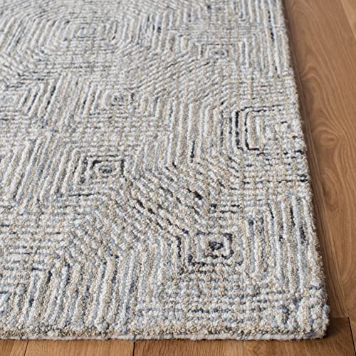 SAFAVIEH Aspen Collection 8' x 10' Grey/Beige APN286F Handmade Boho Wool Area Rug