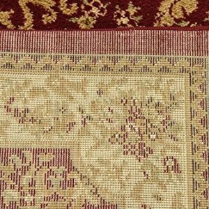 Unique Loom Versailles Collection Traditional Classic Medallion Motif Area Rug (2' 7 x 10' 0 Runner, Burgundy/ Ivory)