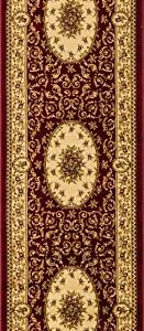 Unique Loom Versailles Collection Traditional Classic Medallion Motif Area Rug (2' 7 x 10' 0 Runner, Burgundy/ Ivory)